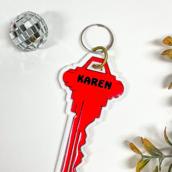 Vintage Name Keychain / Vintage Karen Keychain / Red … - Gem