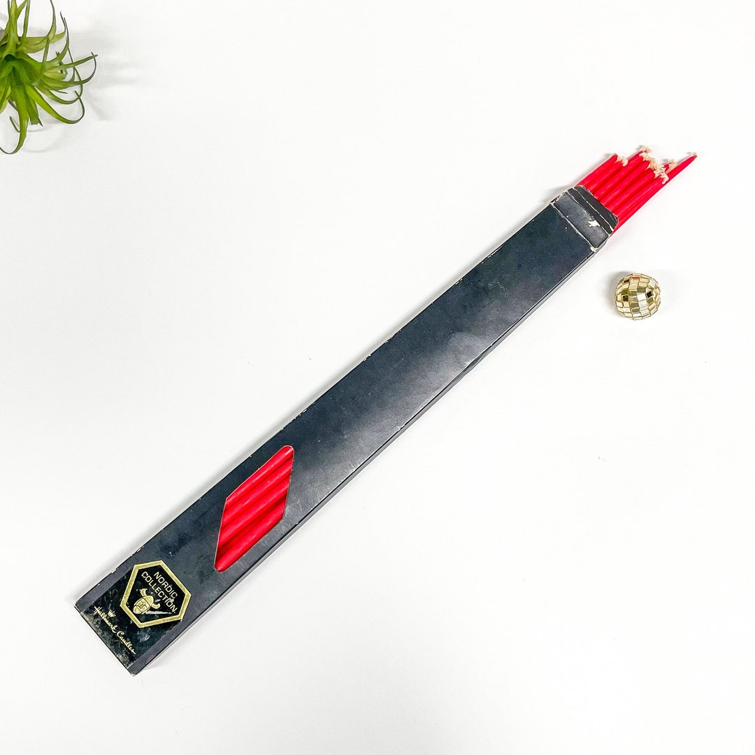 Dipped Danish Tapers / Red Taper Candles / Vintage Taper - Etsy