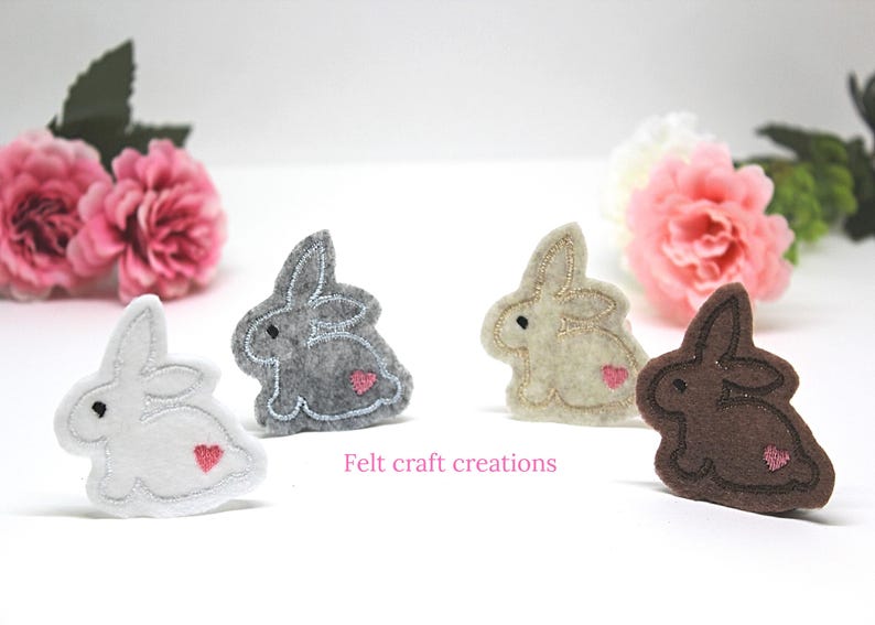 Felt Bunny, Easter Patch, Sew on Applique, Embroidered Bunnies - Etsy