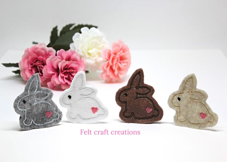 Felt Bunny, Easter Patch, Sew on Applique, Embroidered Bunnies - Etsy