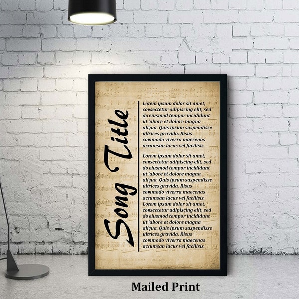 Song Lyrics Wall Art - Etsy