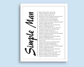 Simple Man Lyrics - Etsy