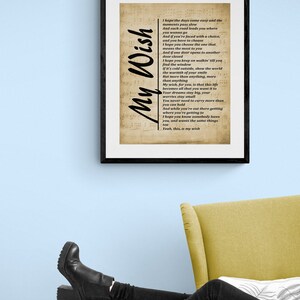 Rascal Flatts 'my Wish' Lyrics Sheet Music Art Print - Etsy
