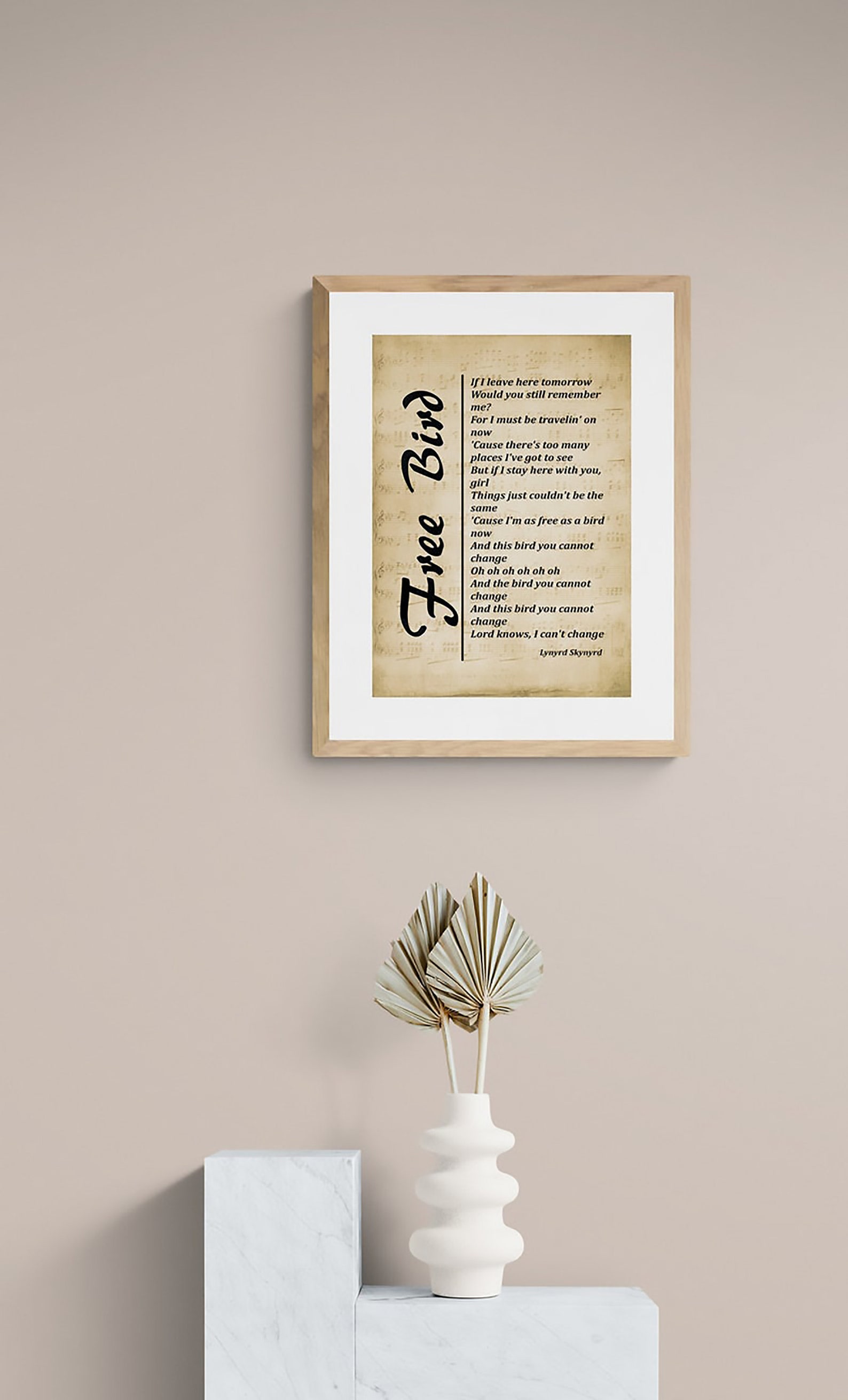 Free Bird Song Lyrics Picture Digital Print Free Bird Wall - Etsy