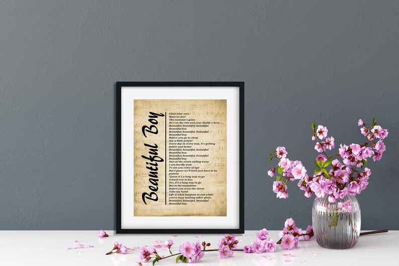 Beautiful Boy Lyrics on Sheet Music Digital Download Lyrics - Etsy