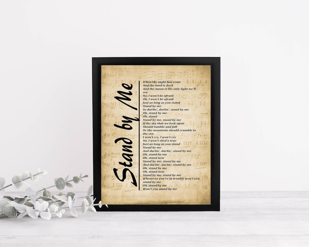 Stand by Me Lyrics on Sheet Music Background, Picture Print Wall Décor ...