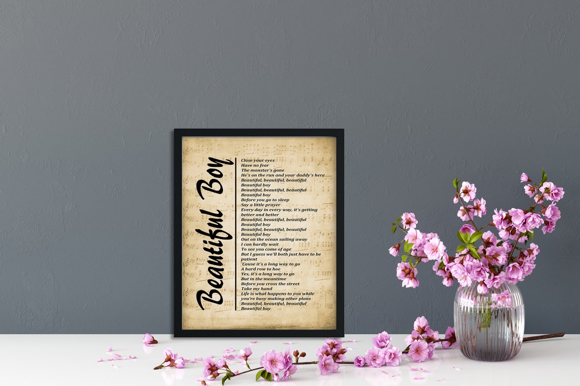 Beautiful Boy Lyrics on Sheet Music Digital Download Lyrics - Etsy