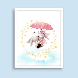 Nursery Wall Art Cute Flying Baby Animals Bunnies With - Etsy