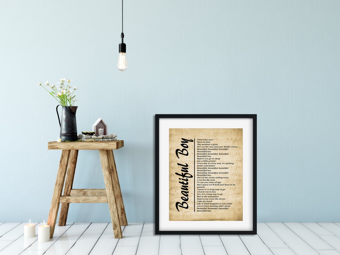 Beautiful Boy Lyrics on Sheet Music Digital Download Lyrics | Etsy