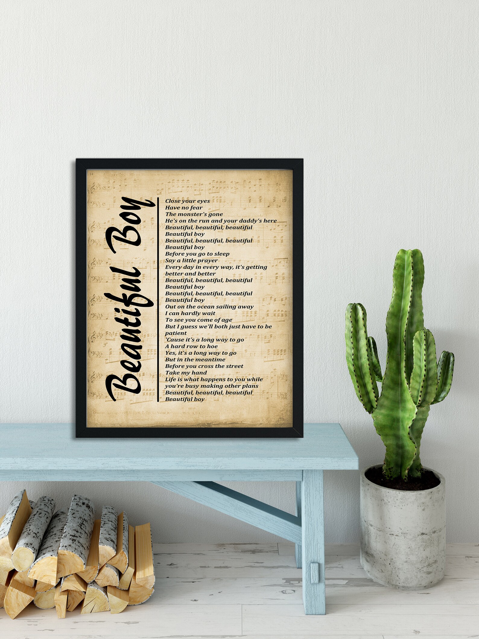 Beautiful Boy Lyrics on Sheet Music Digital Download Lyrics | Etsy