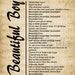 Beautiful Boy Lyrics on Sheet Music, Lyrics Picture Print Wall Décor ...