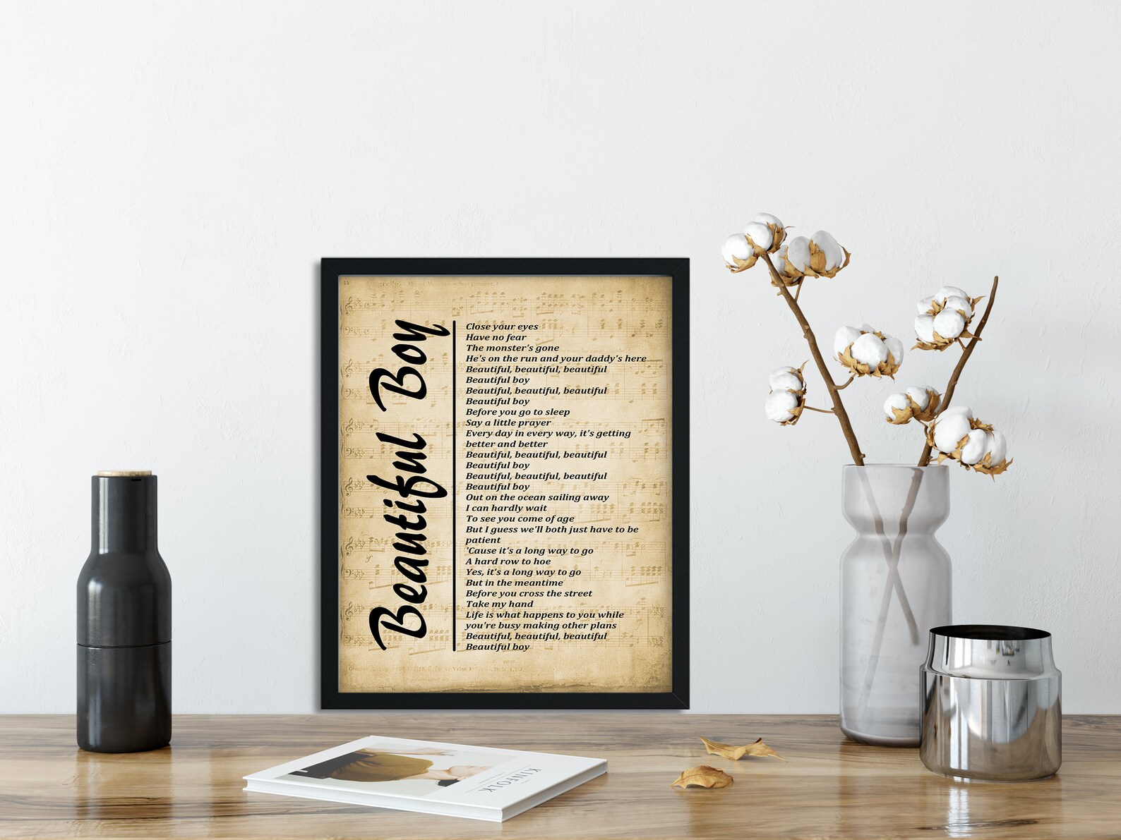 Beautiful Boy Lyrics on Sheet Music Lyrics Picture Print Wall - Etsy
