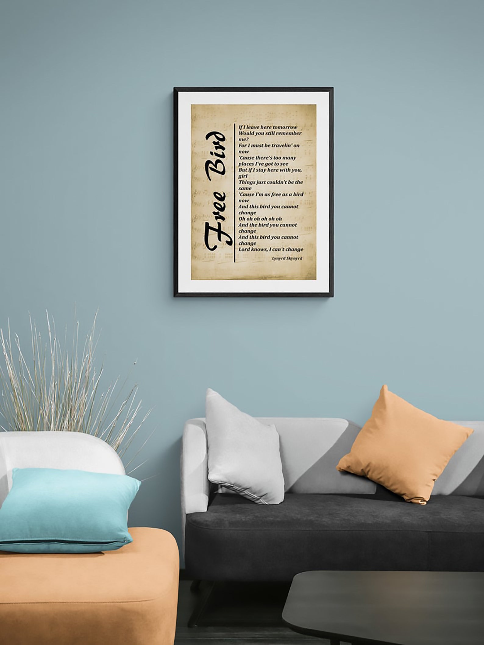 Free Bird Song Lyrics Picture Digital Print Free Bird Wall - Etsy