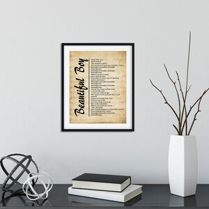 Beautiful Boy, Song Lyrics on Sheet Music Background, Printable Wall ...