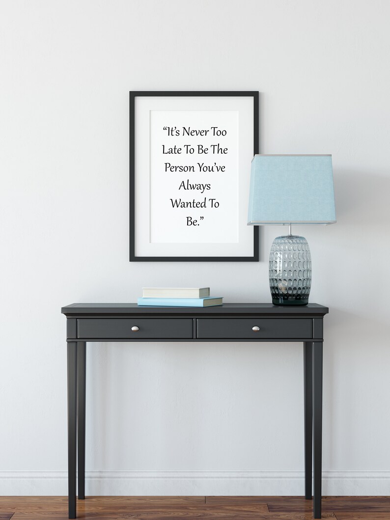 Inspirational Quote Art: It's Never Too Late Printable (digital ...