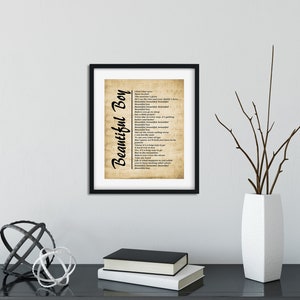 Beautiful Boy Lyrics on Sheet Music, Digital Download, Lyrics Picture ...