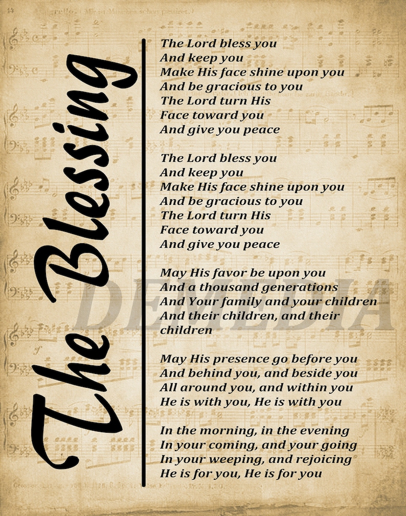The Blessing Inspirational Christian Song Lyrics Wall Art - Etsy