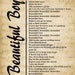 Beautiful Boy, Song Lyrics on Sheet Music Background, Printable Wall ...