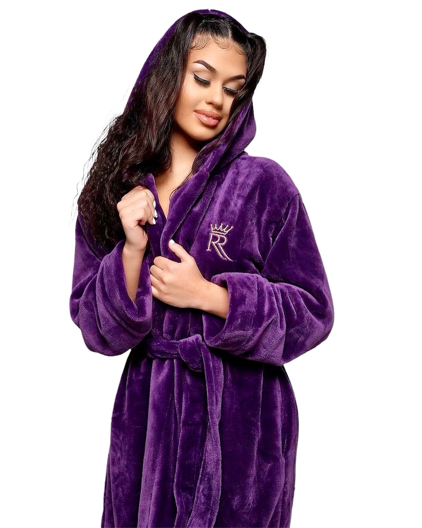 Women's Purple Hooded Royalty Robe Super Soft Plush - Etsy