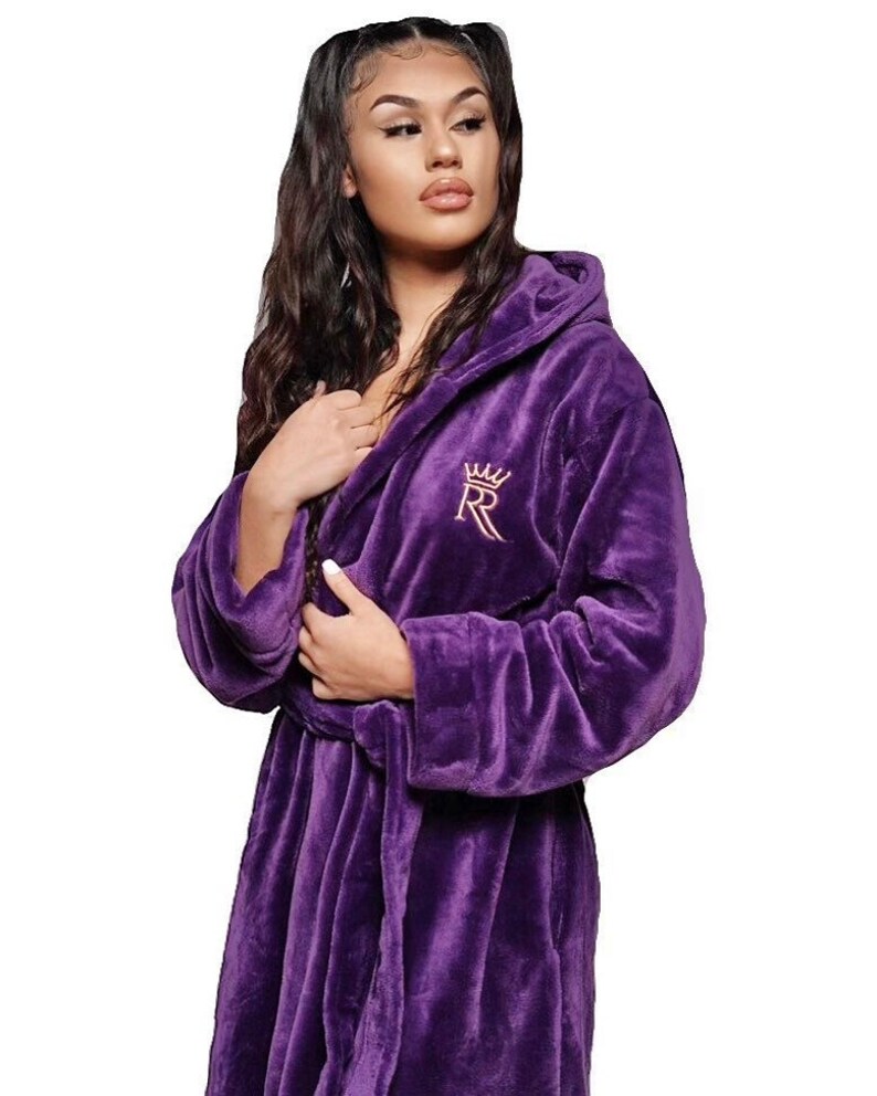 Women's Purple Hooded Royalty Robe Super Soft Plush - Etsy
