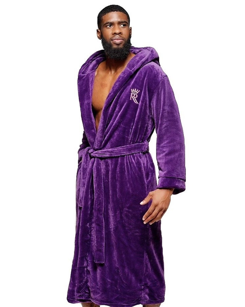 Purple Hooded Royalty Robe Soft Plush Fleece Spa Robe Gift - Etsy