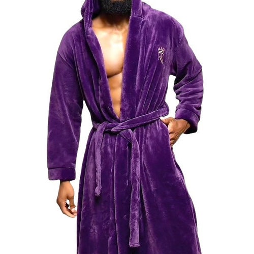 Purple Hooded Royalty Robe Soft Plush Fleece Spa Robe Gift - Etsy