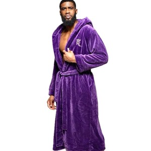 Purple Hooded Royalty Robe, Soft Plush Fleece Spa Robe, Gift Idea ...