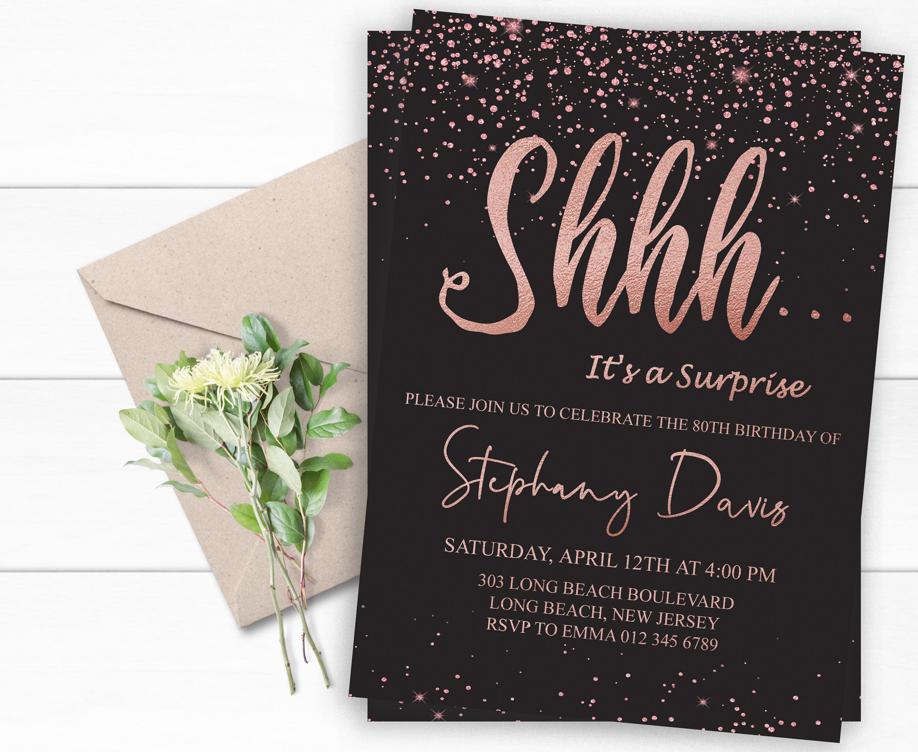 Adult Women Birthday Invitation Its A Surprise Party Etsy