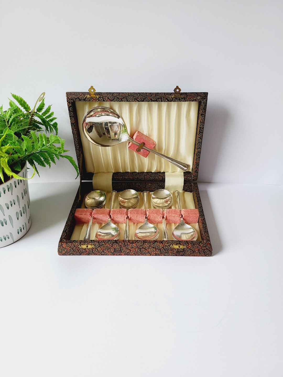 Set of 6 Silver Plated Pudding Spoons With a Serving Spoon - 'EPNS A1 ...