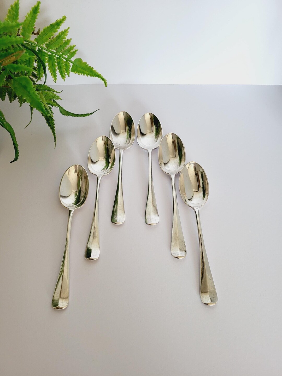 Set of Six Rattail 'rat Tail' Silver Plated Dessert Spoons 'mappin ...