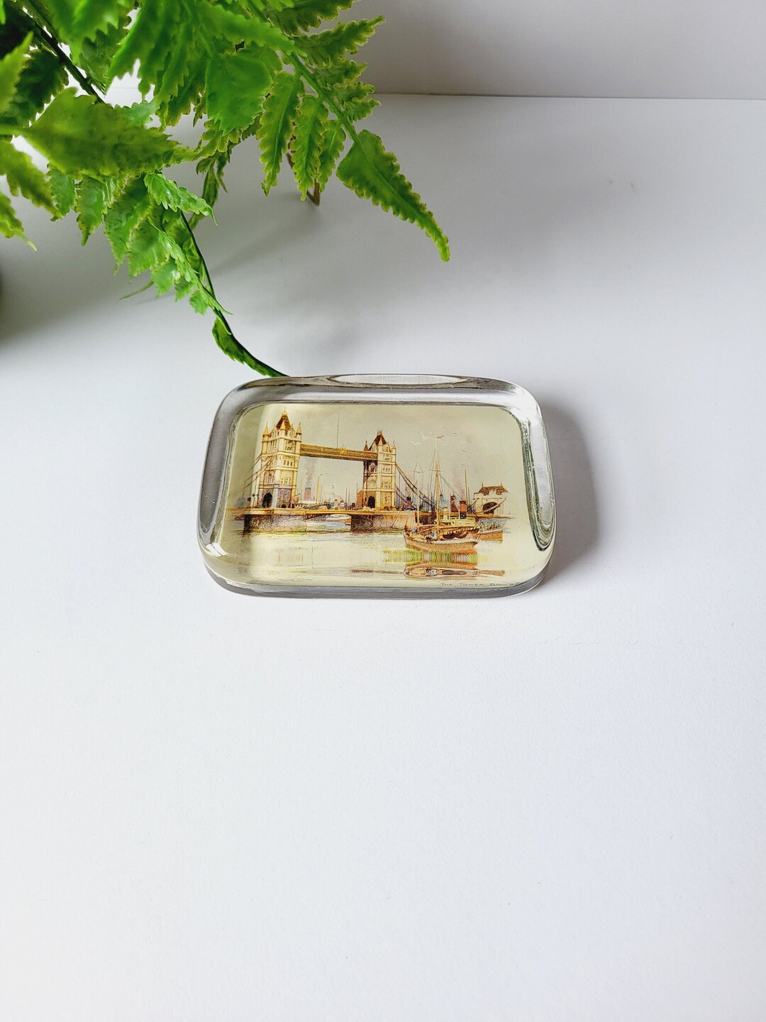 Vintage Glass Paperweight - 'the Tower Bridge' London - Tourist ...