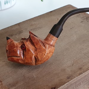 Italian Carved Wooden Rhino Shaped Pipe Made by 'briar Italy' Burr ...