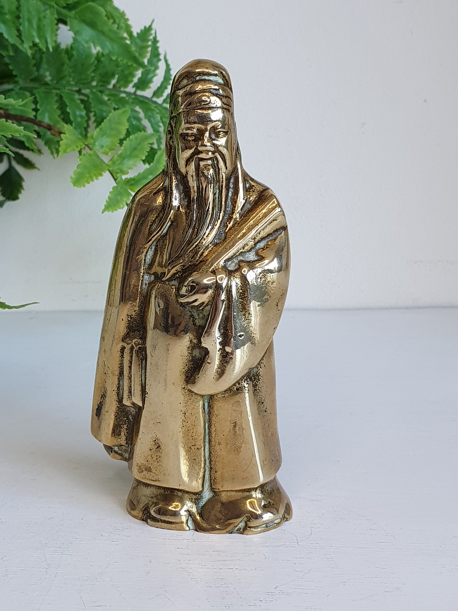 Heavy Brass Figure of Fu Xing Star God of Happiness Made | Etsy