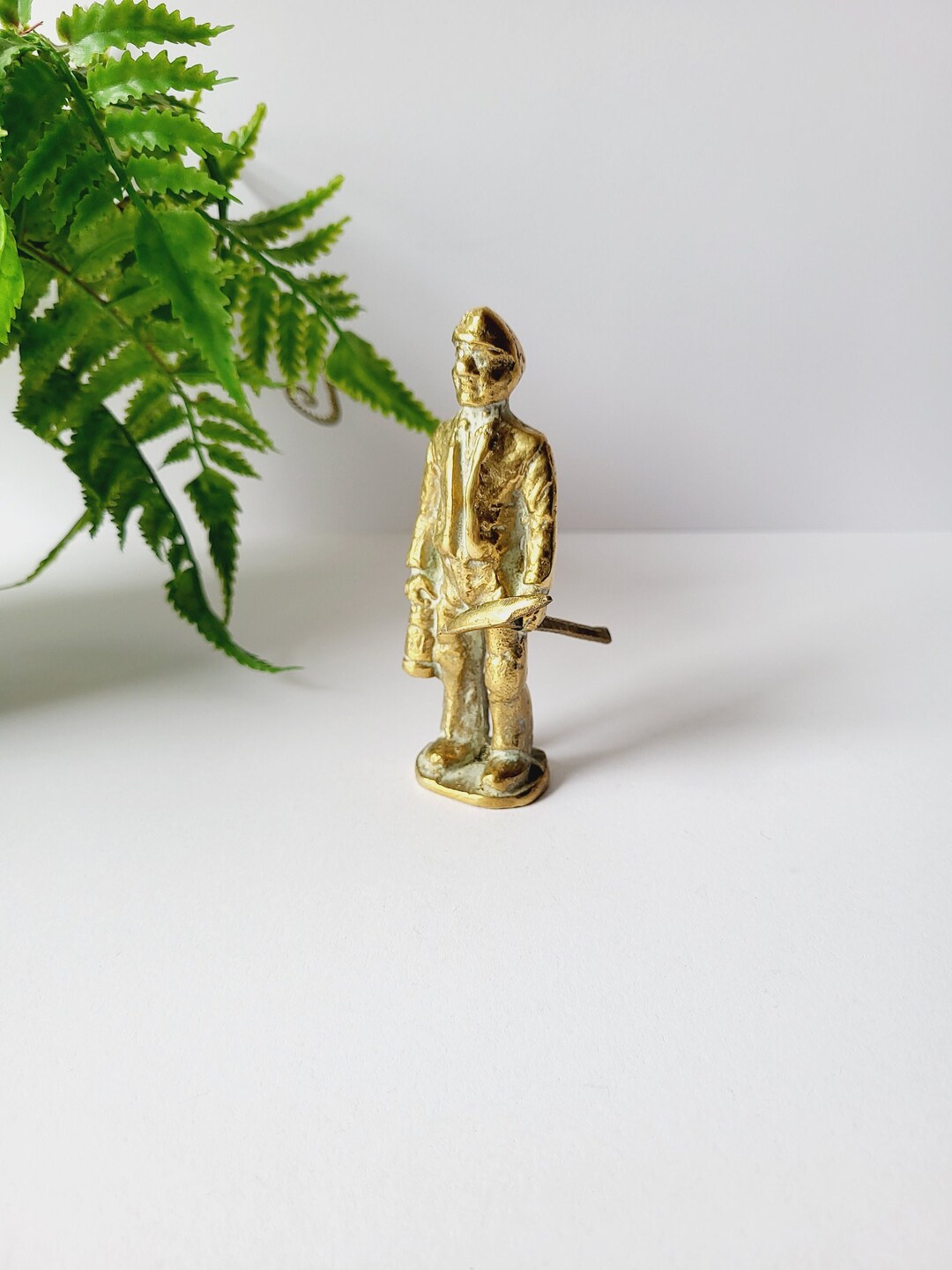 Vintage Brass Figure of a Miner - Height - 11 Cm - Etsy