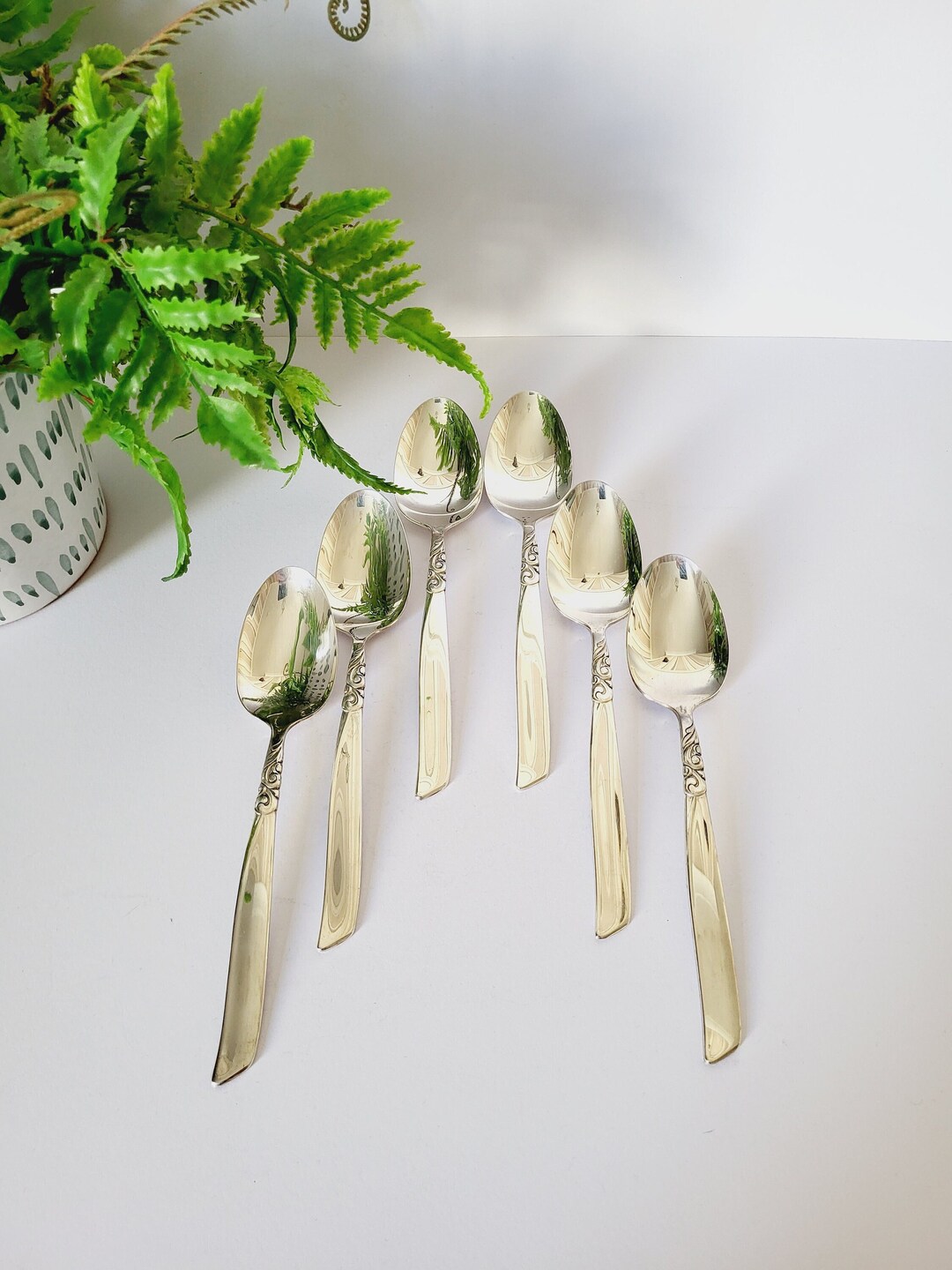 Set of 6 Community 'south Seas' Silver Plated Vintage Dessert Spoons ...