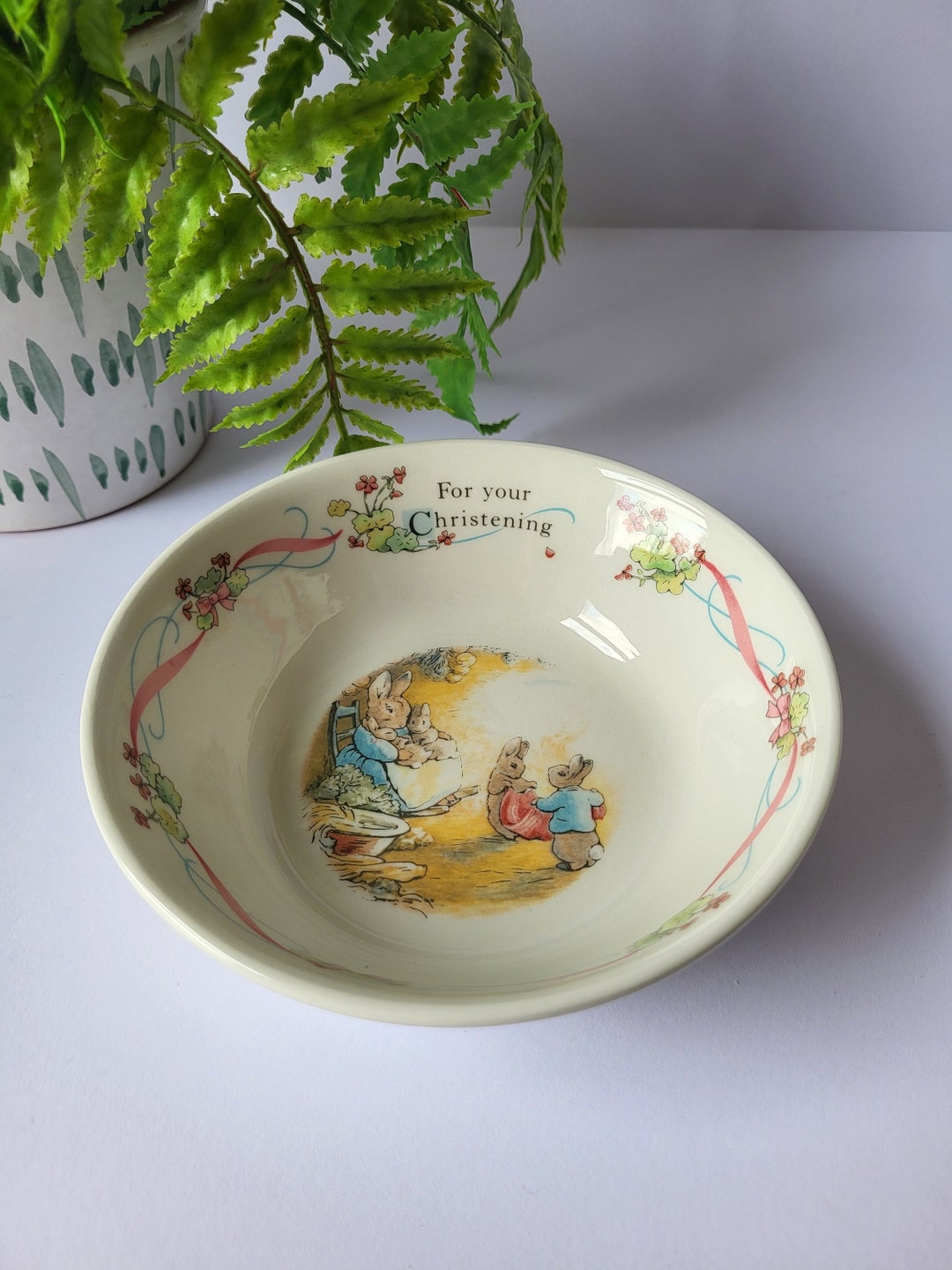Beatrix Potter Vintage Peter Rabbit Christening Bowl - Wedgwood - Made ...