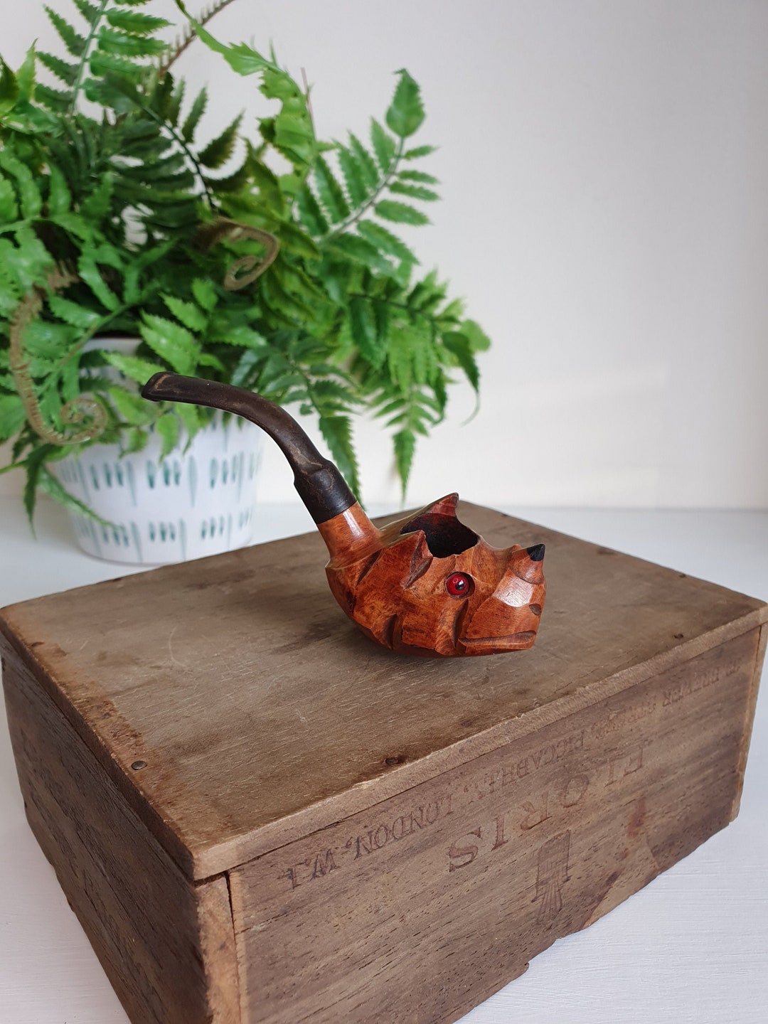 Italian Carved Wooden Rhino Shaped Pipe Made by 'briar Italy' Burr ...