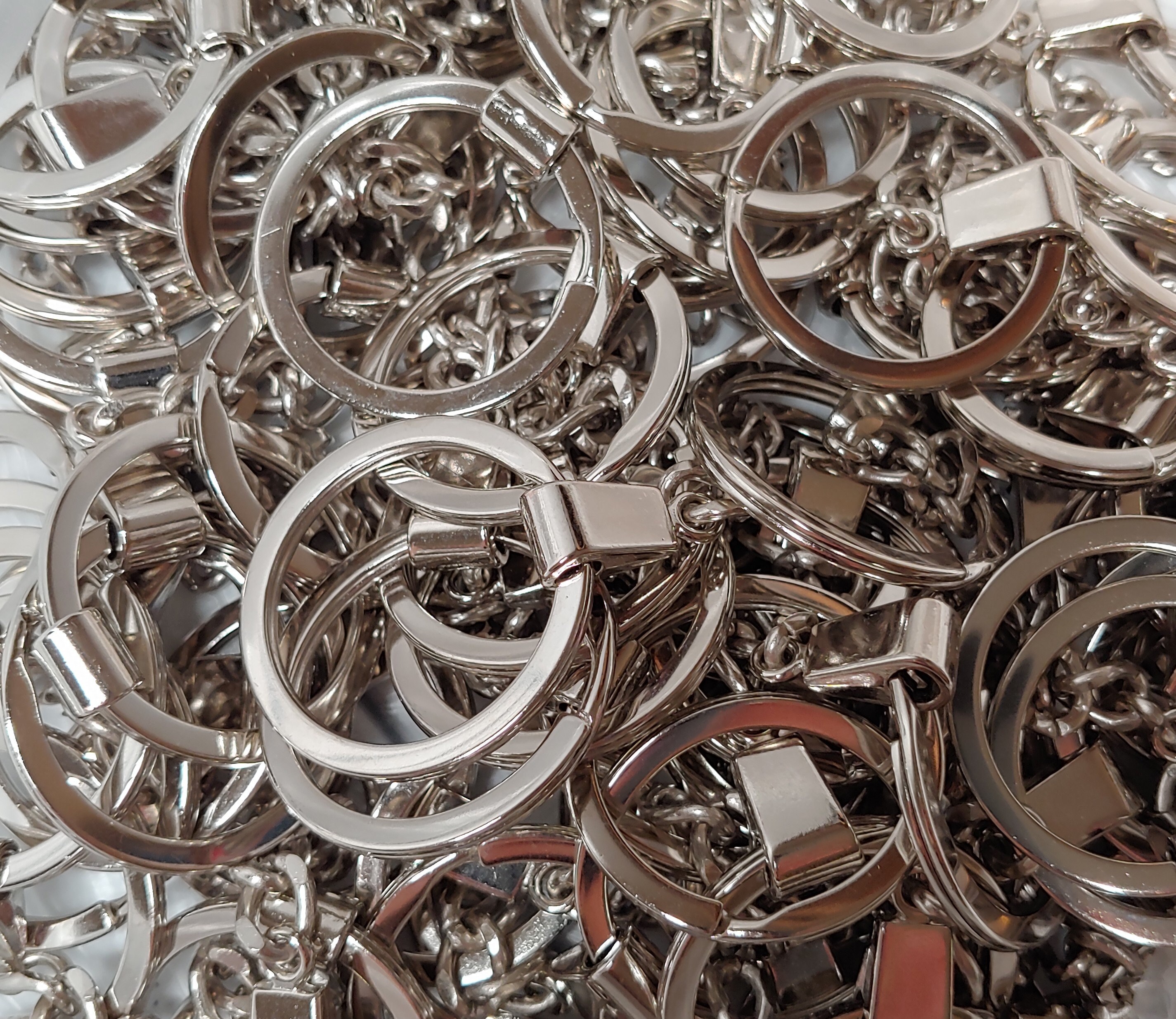 Key Chain Rings with Attached Chain Key Ring lot Key Chains | Etsy