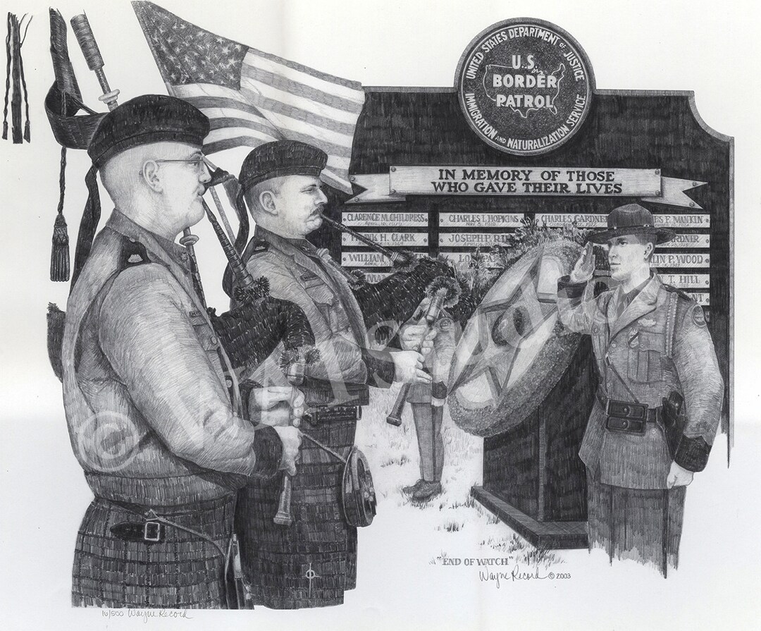 End of Watch Border Patrol Drawing Artwork Print - Etsy UK