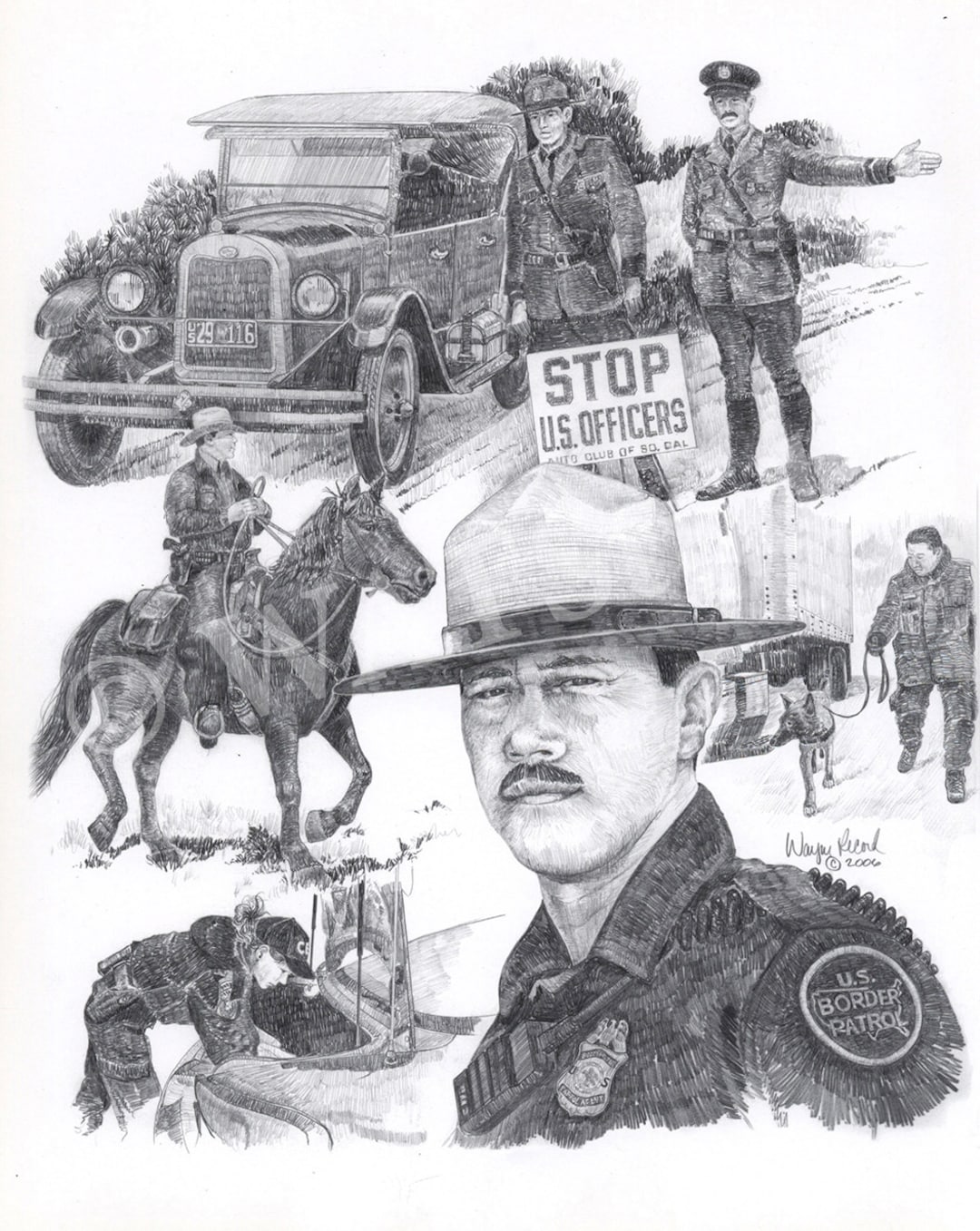 Thin Green Line Border Patrol Artwork Print - Etsy