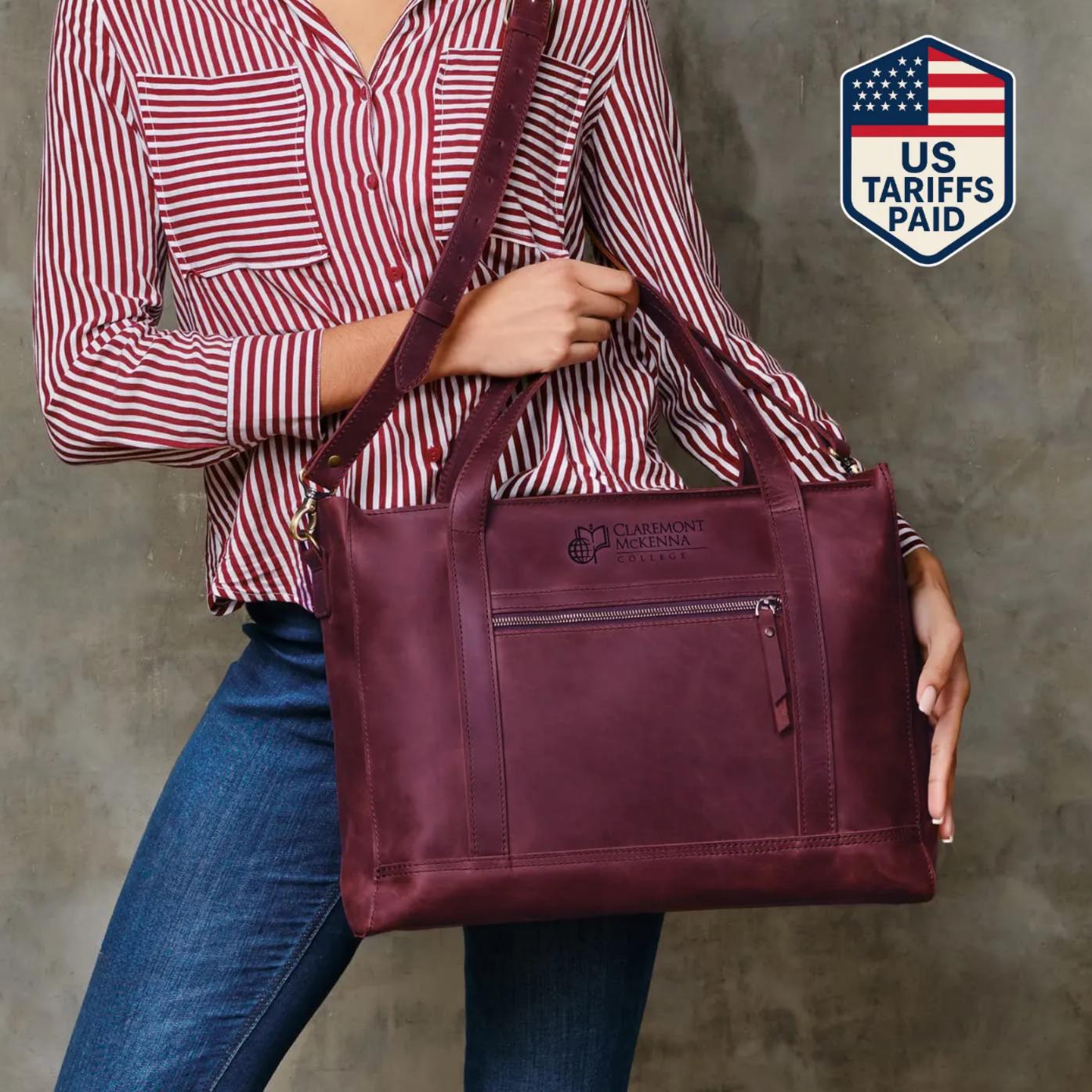Custom Leather Work Tote - Monogrammed Laptop Bag for Women - Etsy