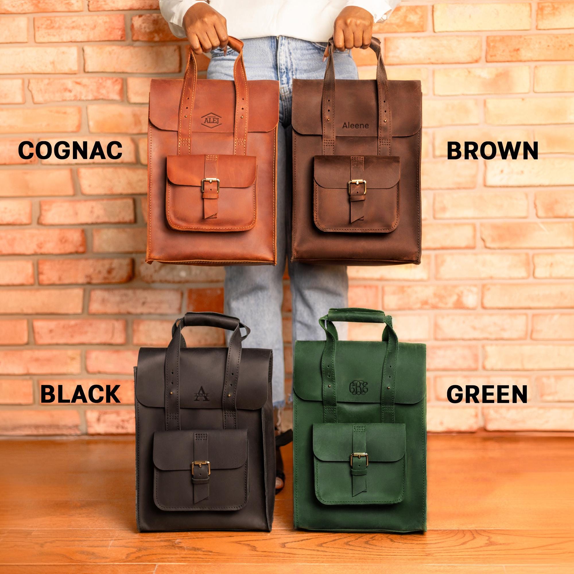 Leather Womens Backpack, Large Laptop Bag, Personalized Laptop Backpack ...