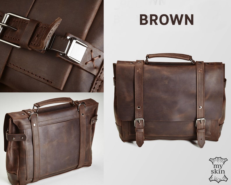 Graduation Mens Gift Leather Briefcase Leather Messanger - Etsy