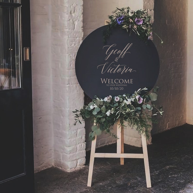 Round Wedding Welcome Sign by Rawkrft Rustic Wood Wedding - Etsy