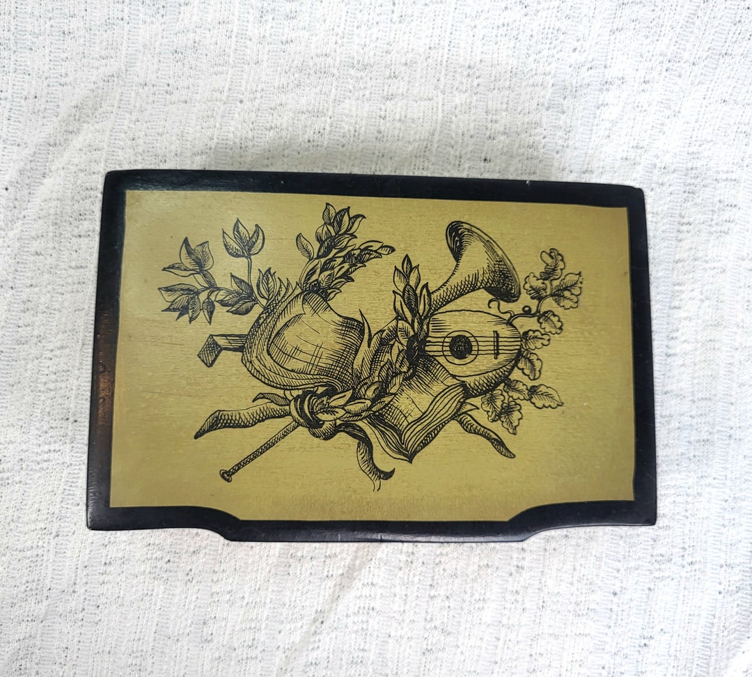 Musical Instrument Wood Trinket Box, Hinged Lid - Etsy