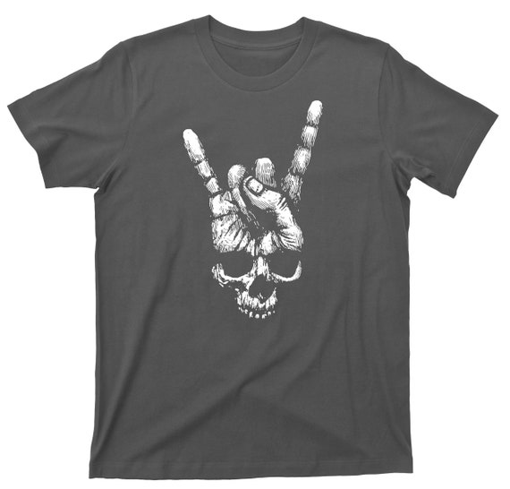 Skull Hand T Shirt Heavy Metal Rock N Roll Graphic TShirt | Etsy