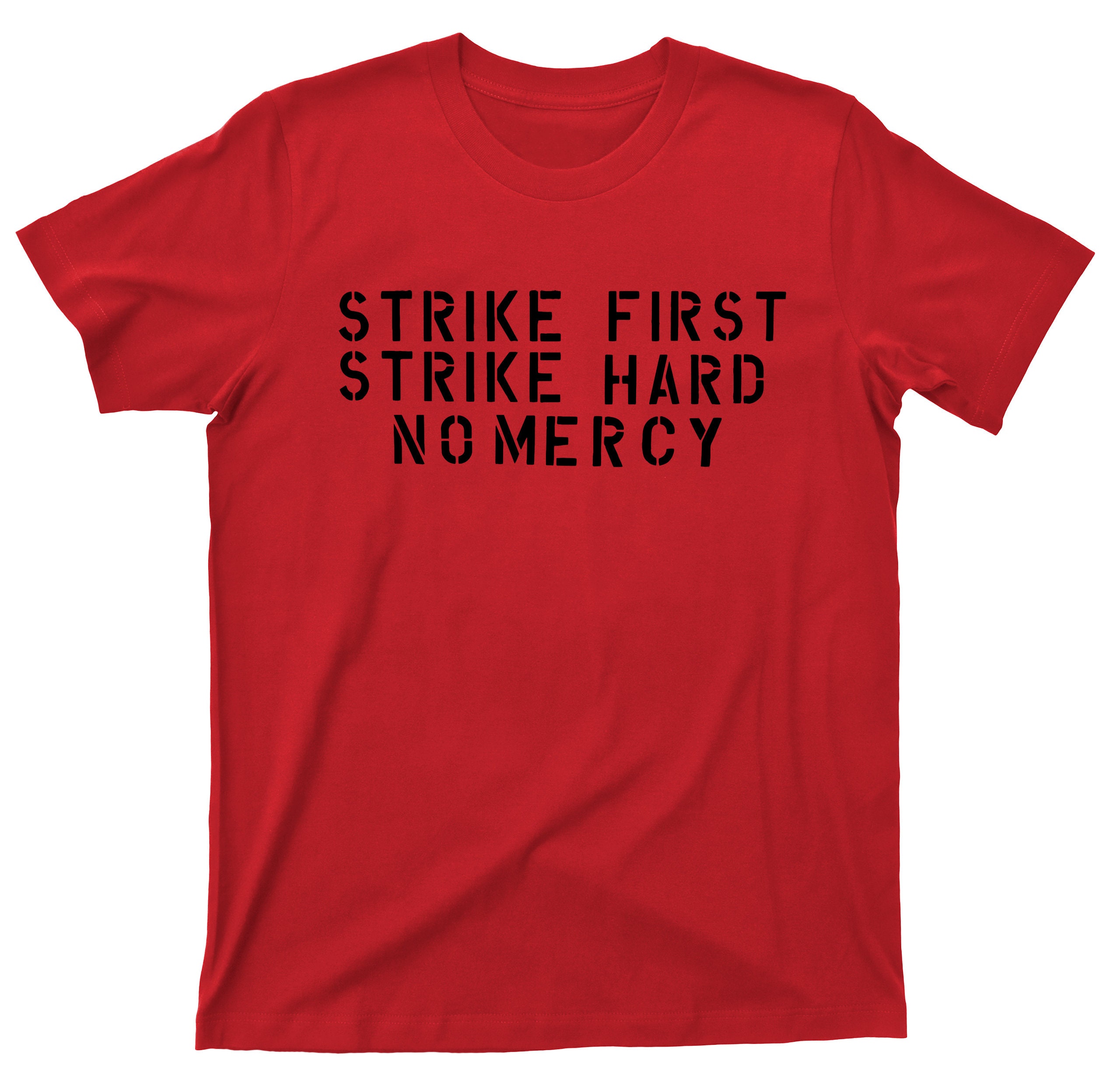 Strike First Strike Hard No Mercy T Shirt Karate Kid Graphic | Etsy