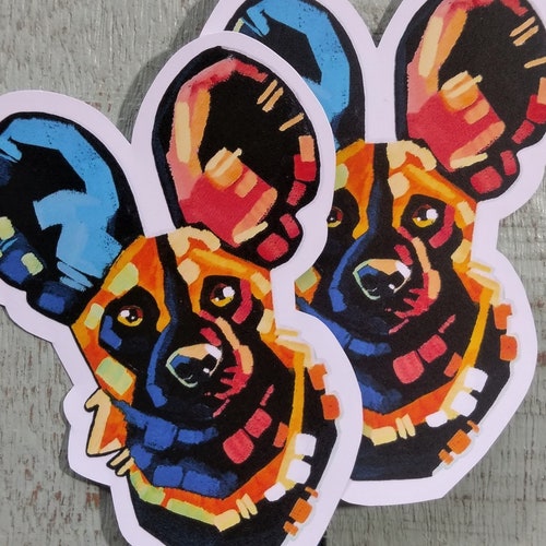 African Wild Dog Sticker - Etsy
