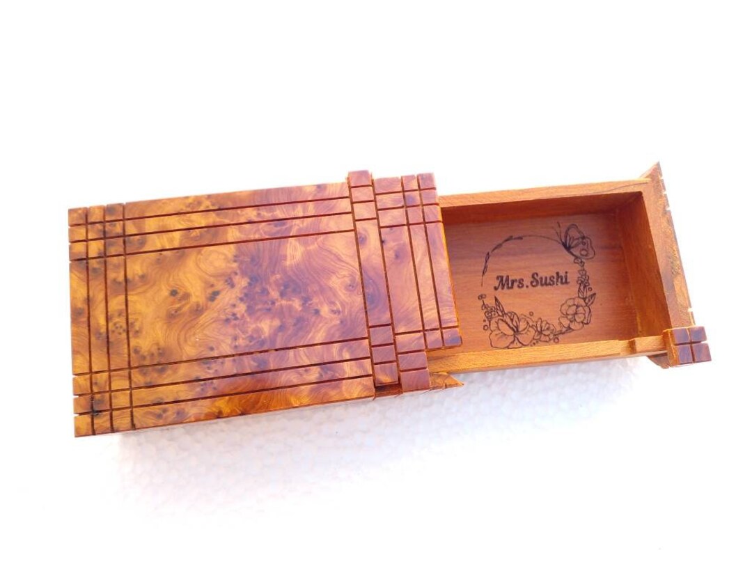 Wooden Puzzle Box - Secret Jewelry Box Case - Cider Wood - Wooden Magic ...