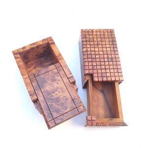 Set of 2 Wooden Puzzle Boxes Fast Shipping Secret Jewelry Box Case ...